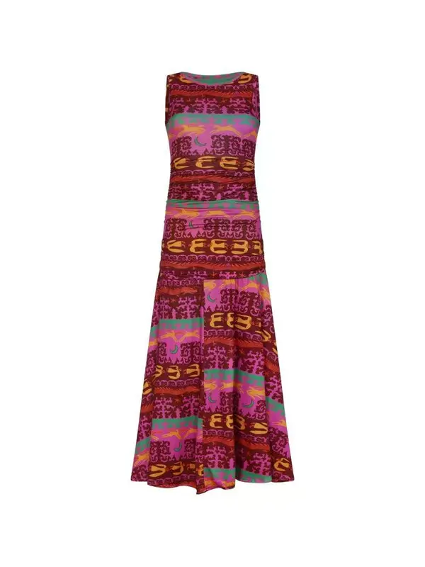 Carolina K Graphic-print Ruched Dress