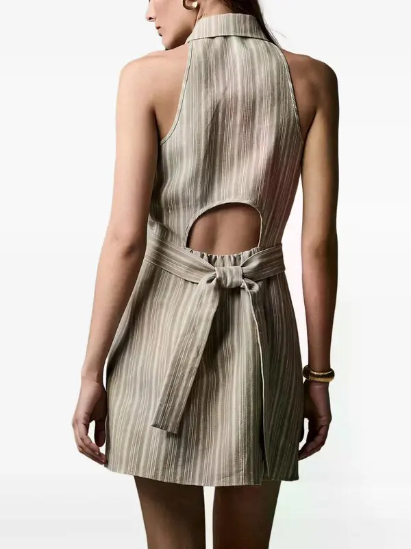 HEVRON Striped Halterneck Dress