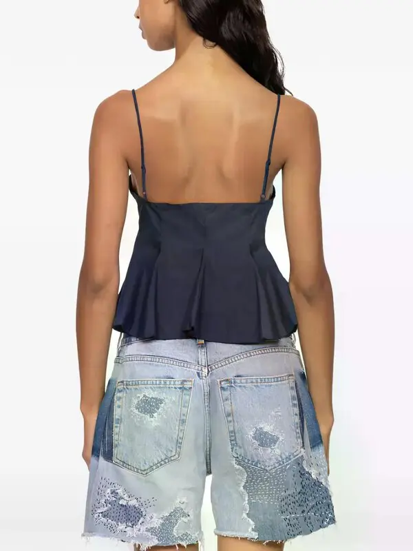 Sea Tie-fastening Peplum Top