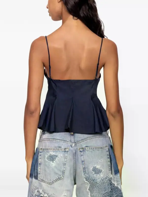 Sea Tie-fastening Peplum Top