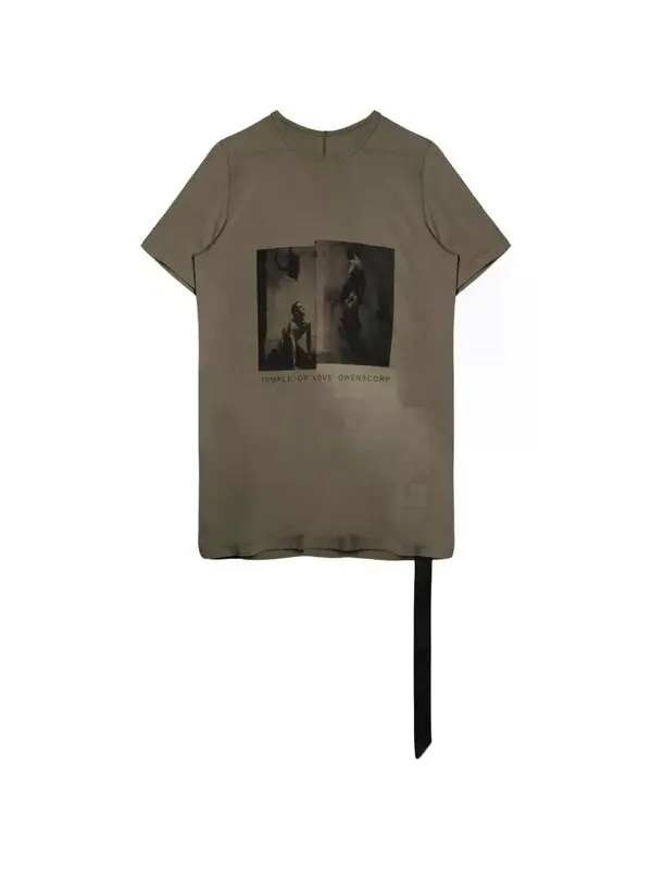 Rick Owens Level T Graphic-print Ribbon-detail T-shirt - Green