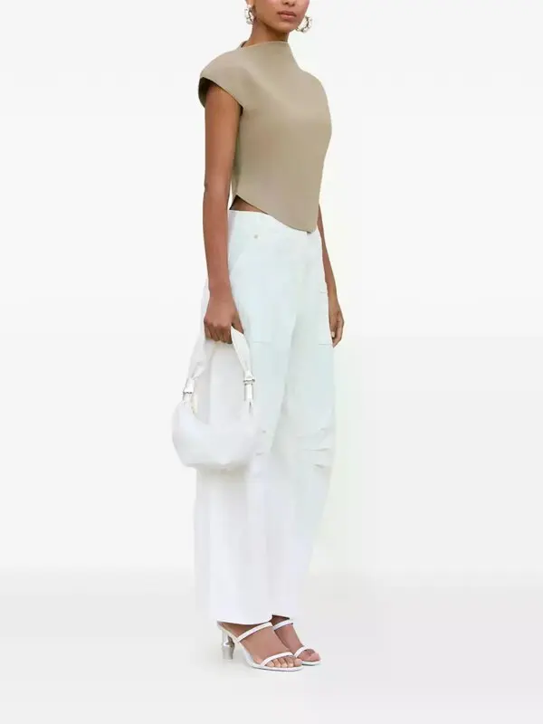 Cult Gaia Virginiana Curved-hem Cap-sleeve Top - Neutrals