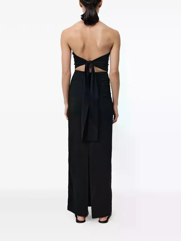 ST. AGNI Ruched Strapless Maxi Dress