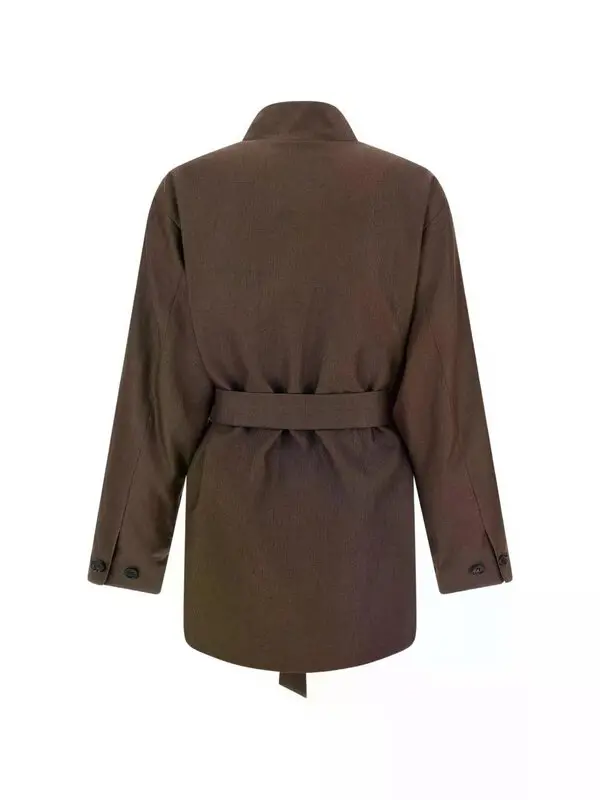 Kiton Belted Shawl-collar Jacket