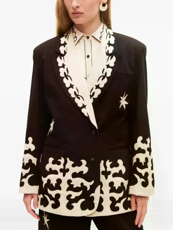 Carolina K Mama Embroidered Appliqué Jacket - Black