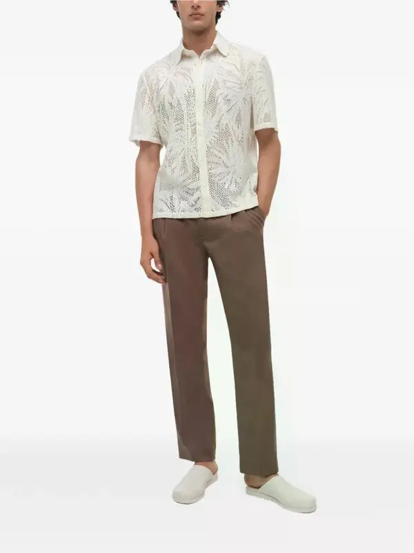 Simkhai Conrad Button-down Short-sleeve Shirt - Neutrals