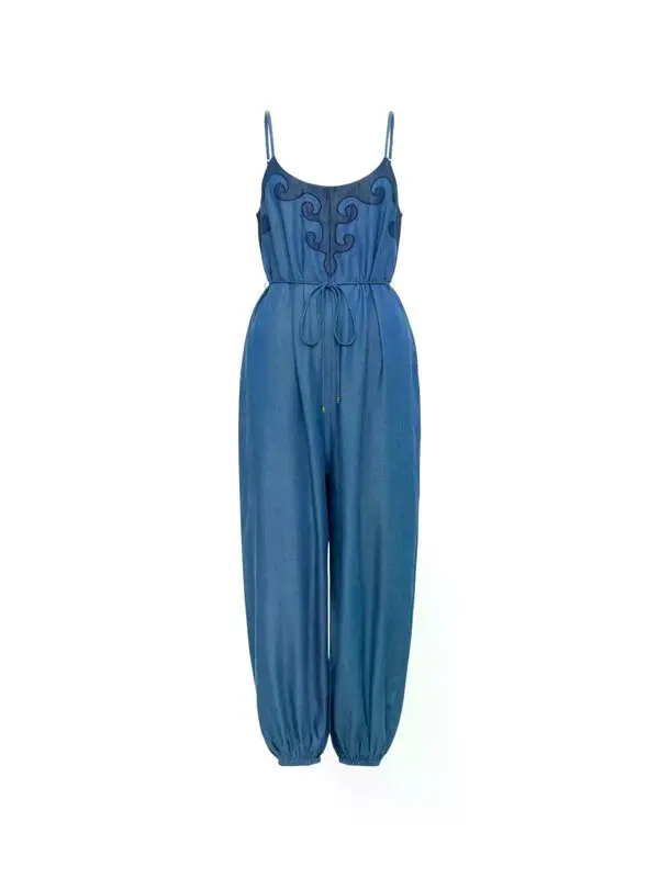 Carolina K Embroidered Appliqué Jumpsuit - Blue