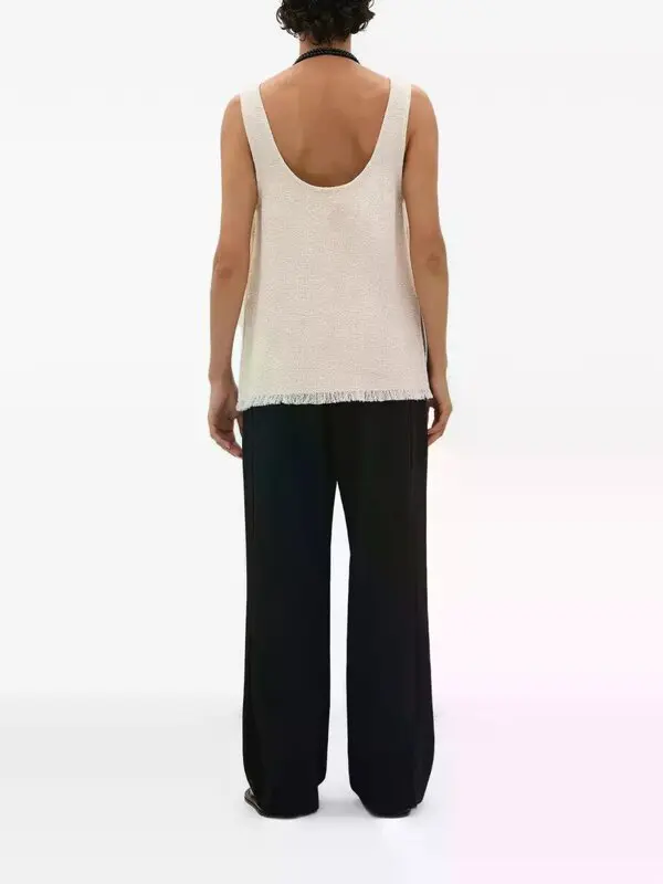 A.emery Sloane Sleeveless Bouclé Top With Frayed Hem