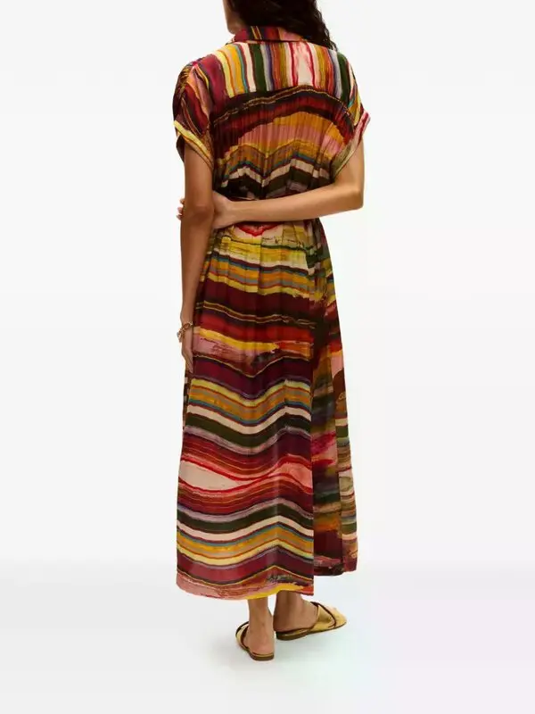 Carolina K Marble-print Belted Dress