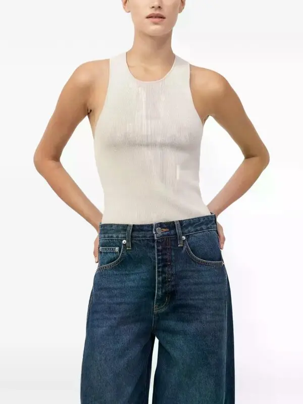 ST. AGNI Ribbed Racer-back Tank - Neutrals