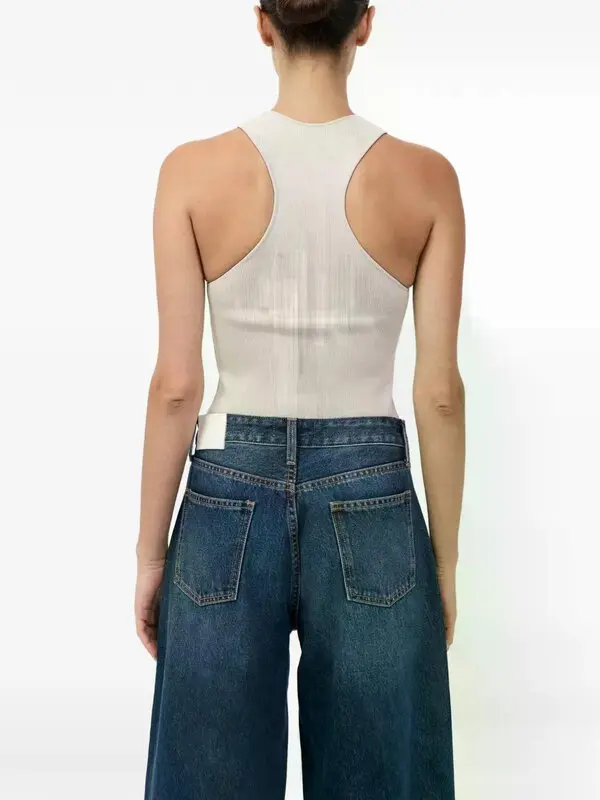 ST. AGNI Ribbed Racer-back Tank - Neutrals