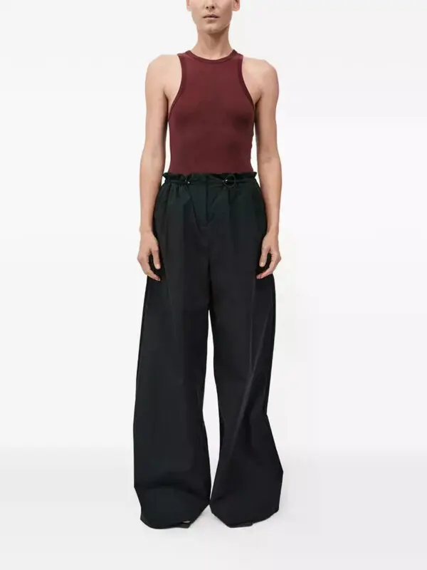 ST. AGNI Petit Paperbag-waist Drawstring Trousers - Black
