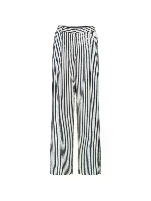 TWP Sulli Sequin-embellished Striped Trousers - White