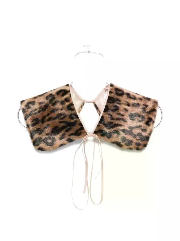 N°21 Leopard-print Faux-fur Collar - Neutrals
