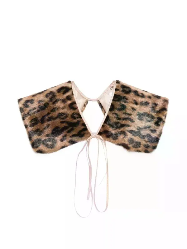 N°21 Leopard-print Faux-fur Collar - Neutrals