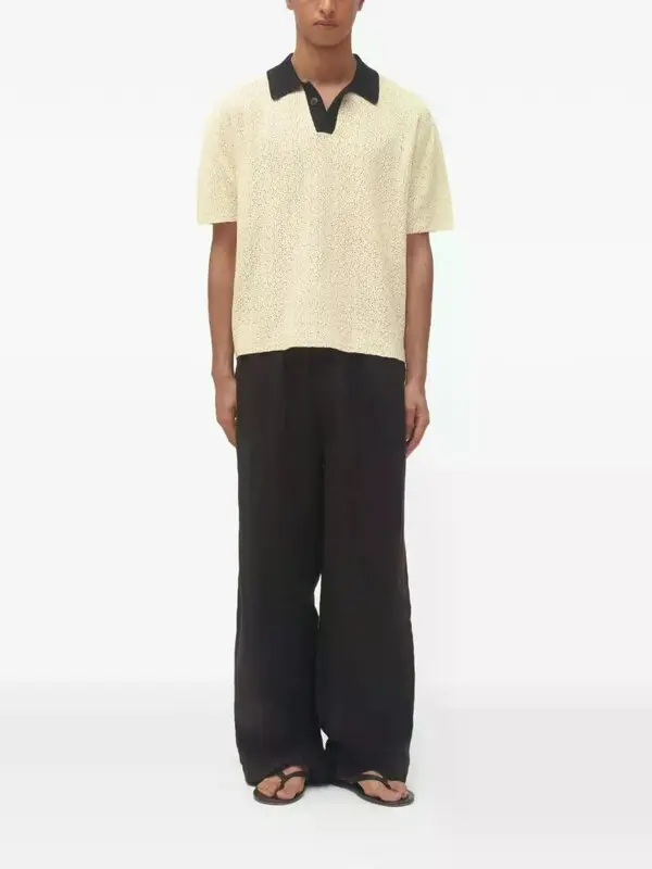 Commas Perforated Contrast-collar T-shirt