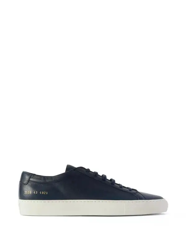 COMMON PROJECTS Serial-stamp Leather Sneakers - Blue