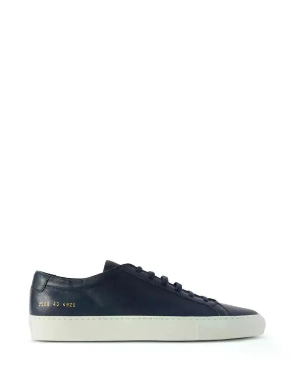 COMMON PROJECTS Serial-stamp Leather Sneakers - Blue