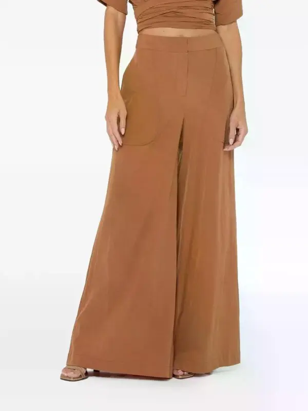 JBQ Oslo Wide-leg Palazzo Pants - Brown