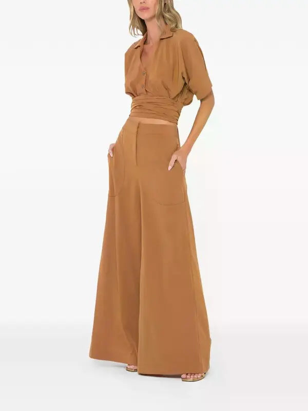 JBQ Oslo Wide-leg Palazzo Pants - Brown