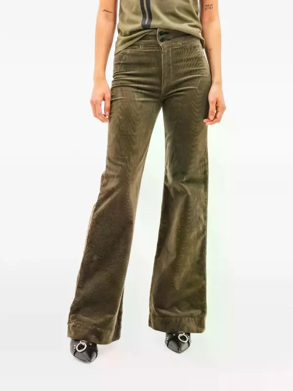ASKK NY Brighton Corduroy Flared Trousers - Green