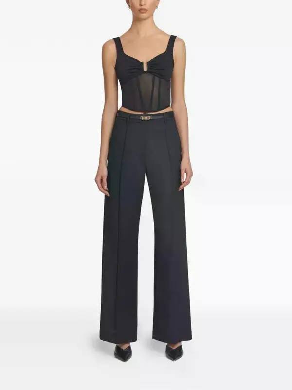VIKTORIA & WOODS Mesh-paneled Corset Top