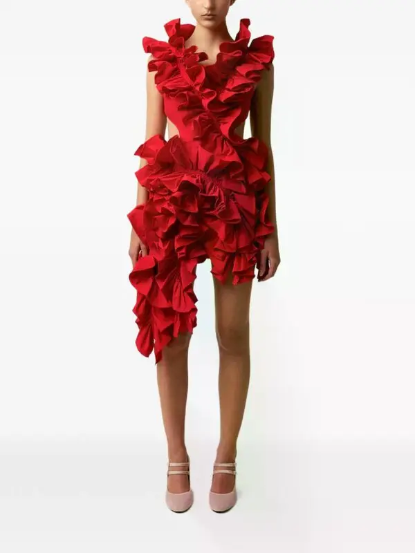 AKNVAS Ruffled Mini Dress