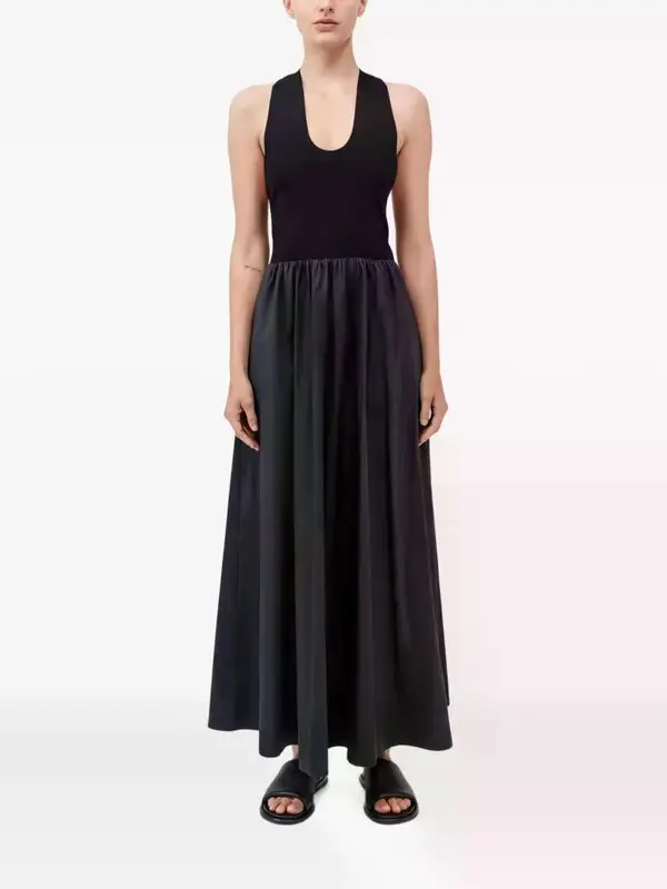ST. AGNI Knitted-bodice Gathered Dress