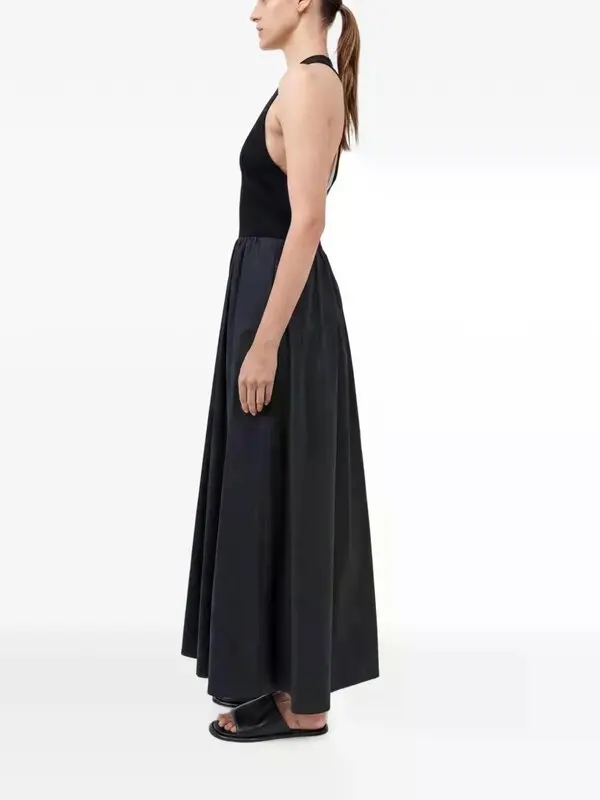 ST. AGNI Knitted-bodice Gathered Dress