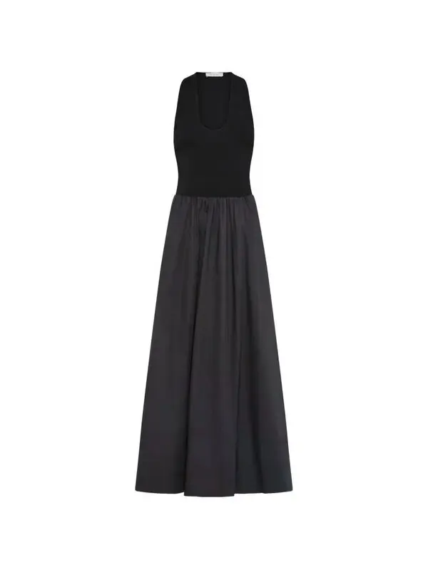ST. AGNI Knitted-bodice Gathered Dress