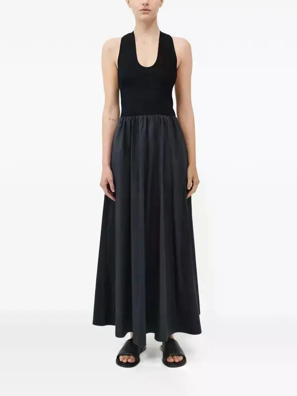 ST. AGNI Knitted-bodice Gathered Dress