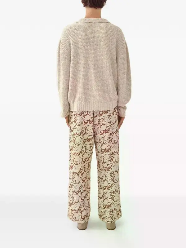 Commas Drop-shoulder Waffle-knit Cardigan - Neutrals