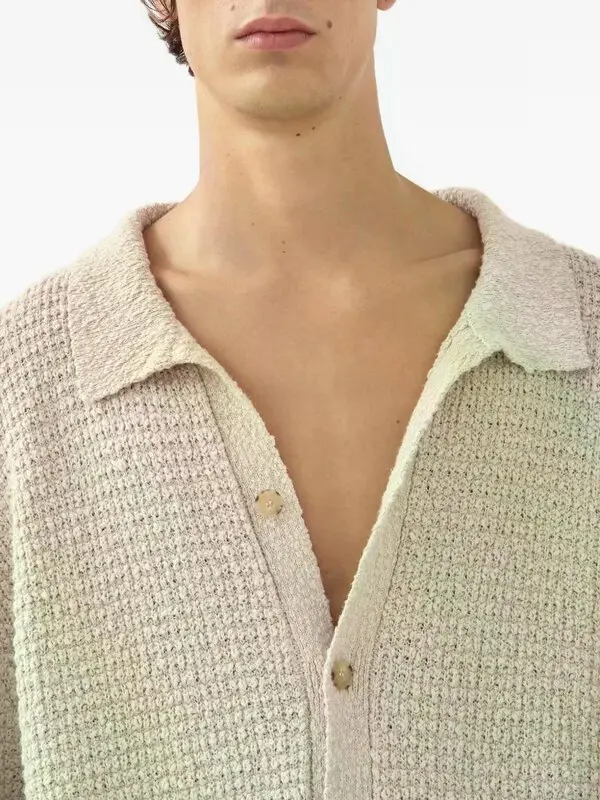 Commas Drop-shoulder Waffle-knit Cardigan - Neutrals