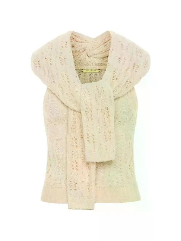 Hellessy Pointelle-knit Top With Scarf Detail
