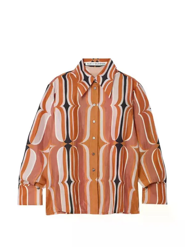 Alix Of Bohemia Abstract-print Button-down Shirt - Orange