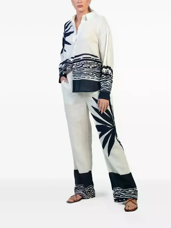 DIARRABLU Graphic-print Button-down Shirt - White