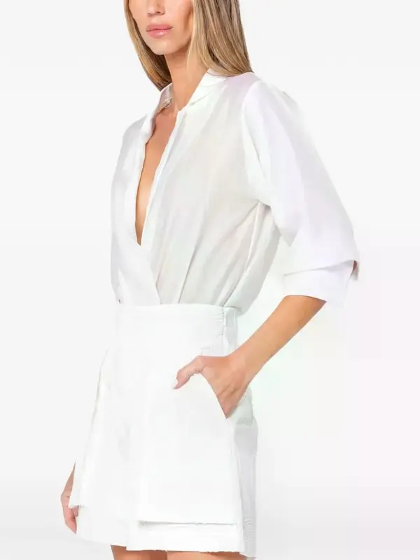 JBQ Marceline Sheer Wrap Bodysuit - White