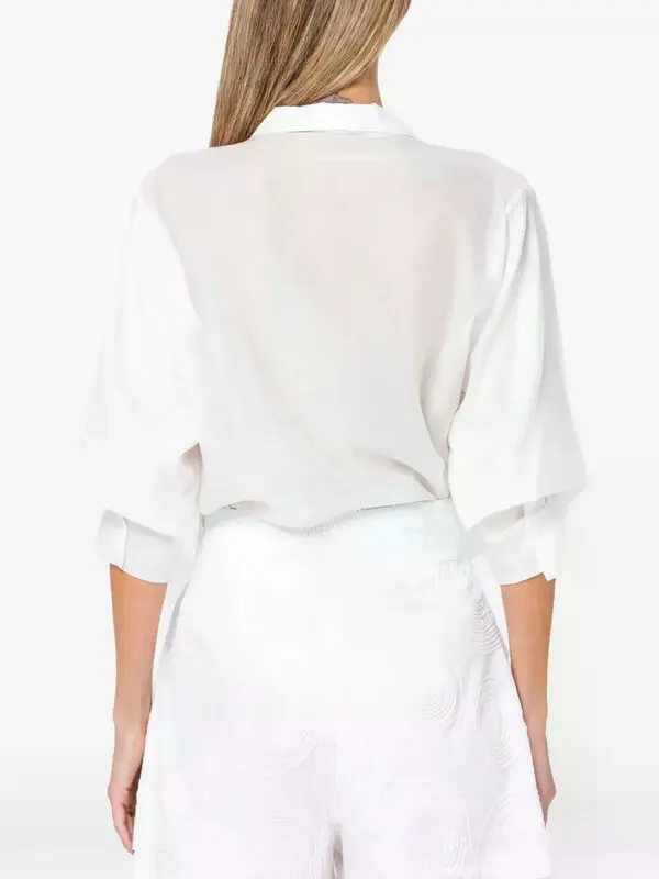 JBQ Marceline Sheer Wrap Bodysuit - White