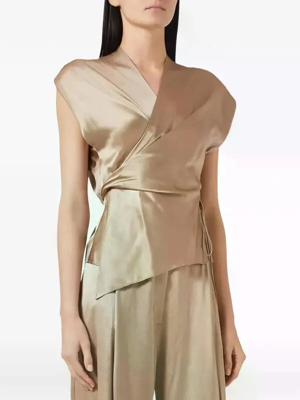 THE SEI Wrap-design Sleeveless Top