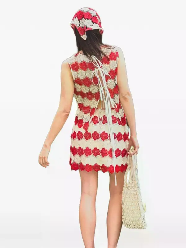 Miguelina Dupree Floral-lace Tie-back Top
