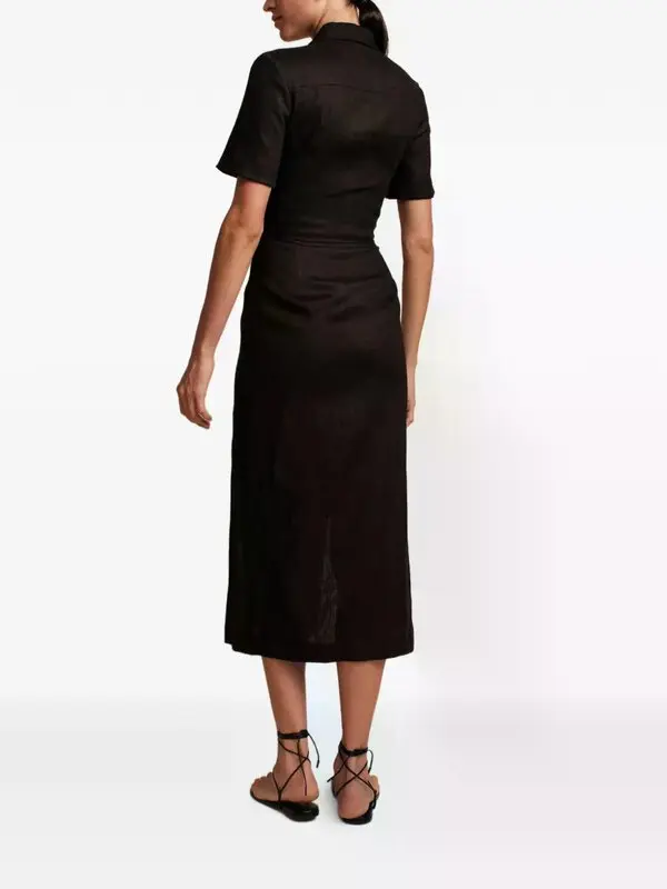 HEVRON Pointelle-knit Button-front Skirt - Black