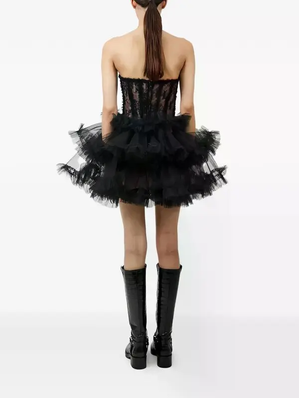 AKNVAS Ruffled Lace-overlay Dress