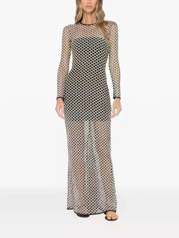 JBQ Crystal-embellished Mesh Gown