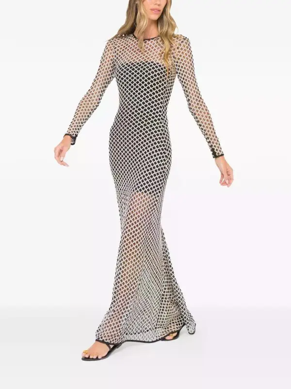 JBQ Crystal-embellished Mesh Gown