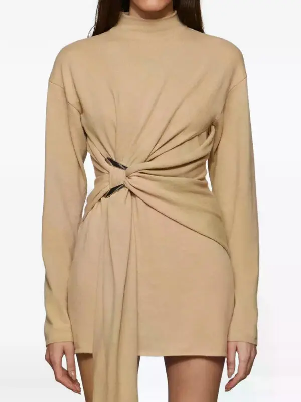 ET OCHS Poala Gathered Draped Dress - Neutrals