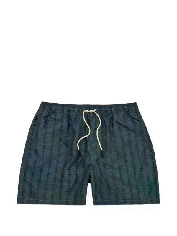 OAS Company Check-pattern Swim Shorts - Blue