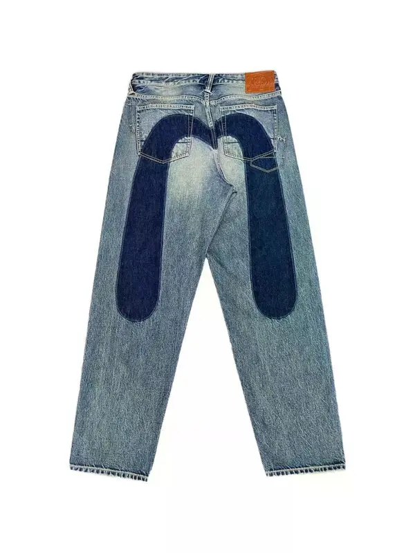 EVISU Washed Jeans With Daicock Shadow Print