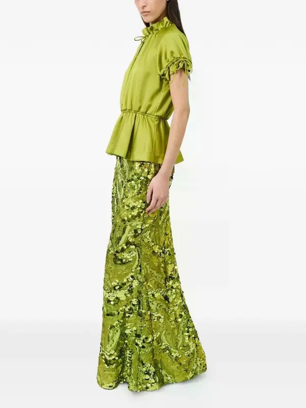 AKNVAS Johanne Sequin-embellished Paisley-pattern Skirt