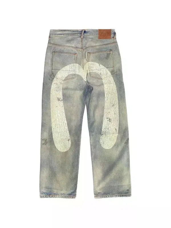 EVISU Bleached Distressed Jeans