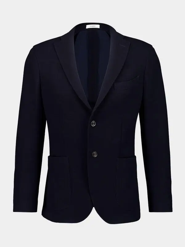 Boglioli Blue Single-breasted Wool Blazer - Grey